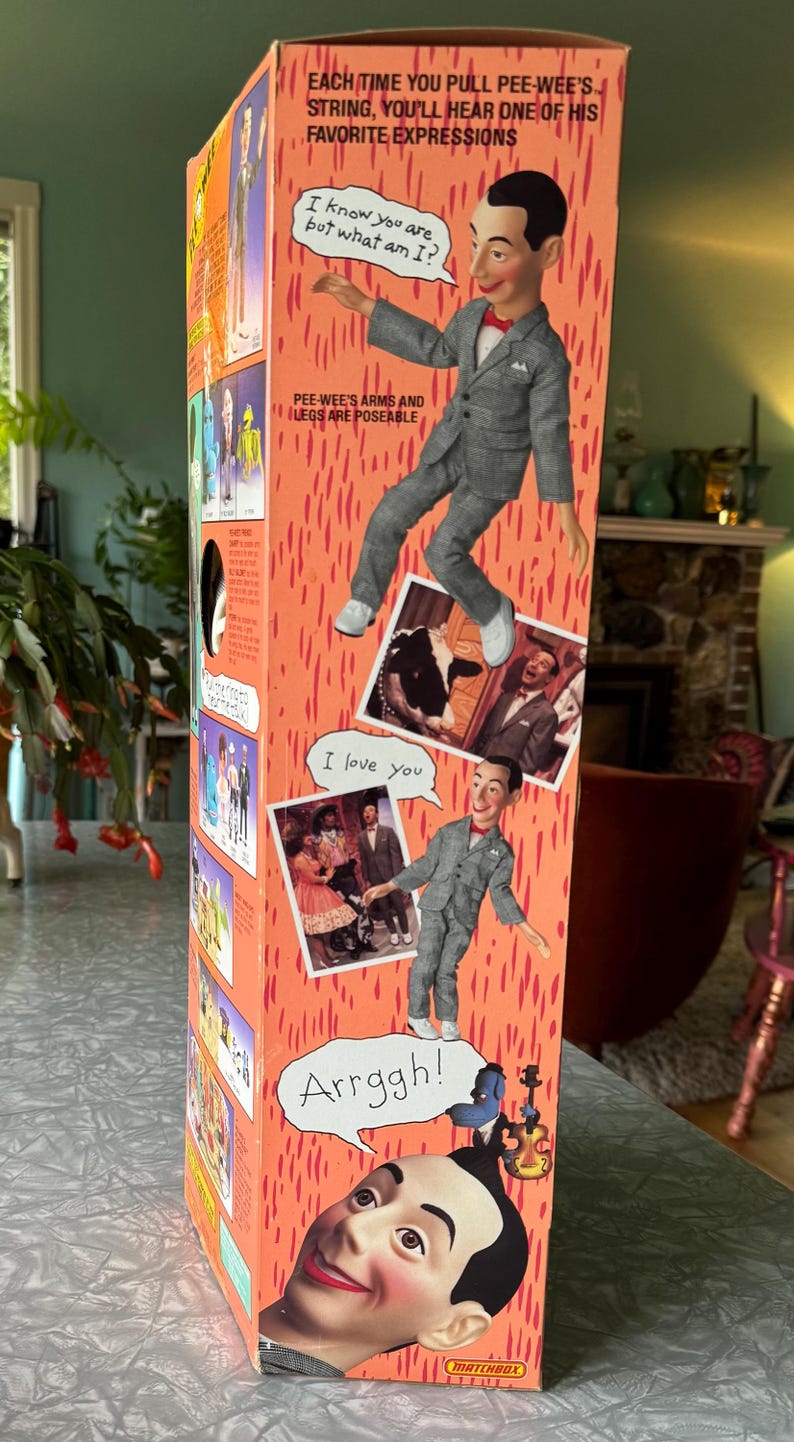 Peewee Herman Talking Doll Mint Condition in Original Box Unopened 1987 ...