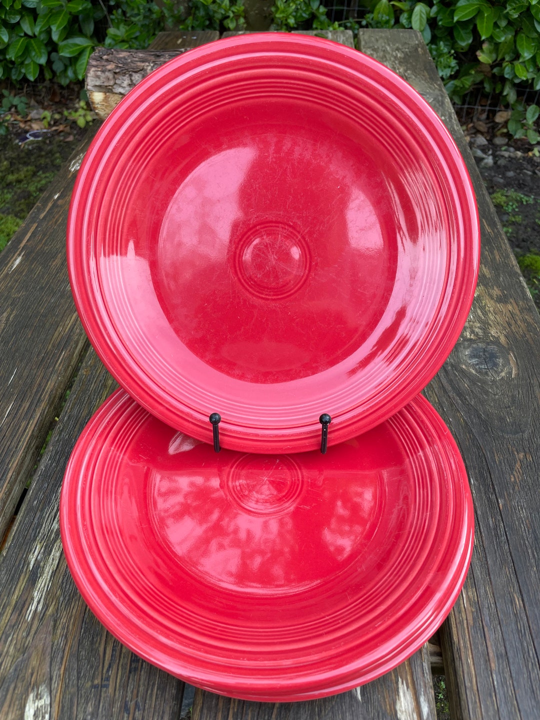 Set of 4 Red Scarlet Fiesta Dinner Plate 10 1/2 Vintage P86 Fiesta Ware ...
