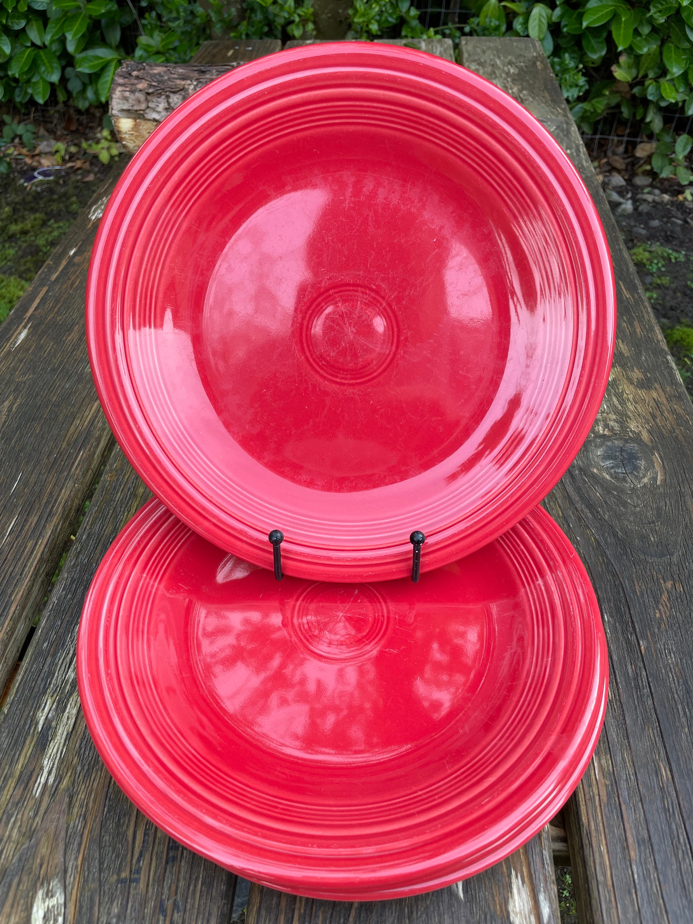 Set of 4 Red Scarlet Fiesta Dinner Plate 10 1/2 Vintage P86 Fiesta Ware ...