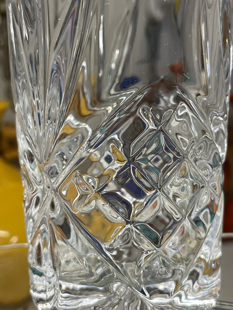 Set of 4 Godinger Crystal Highball Glasses Fan Leaf Design - Etsy