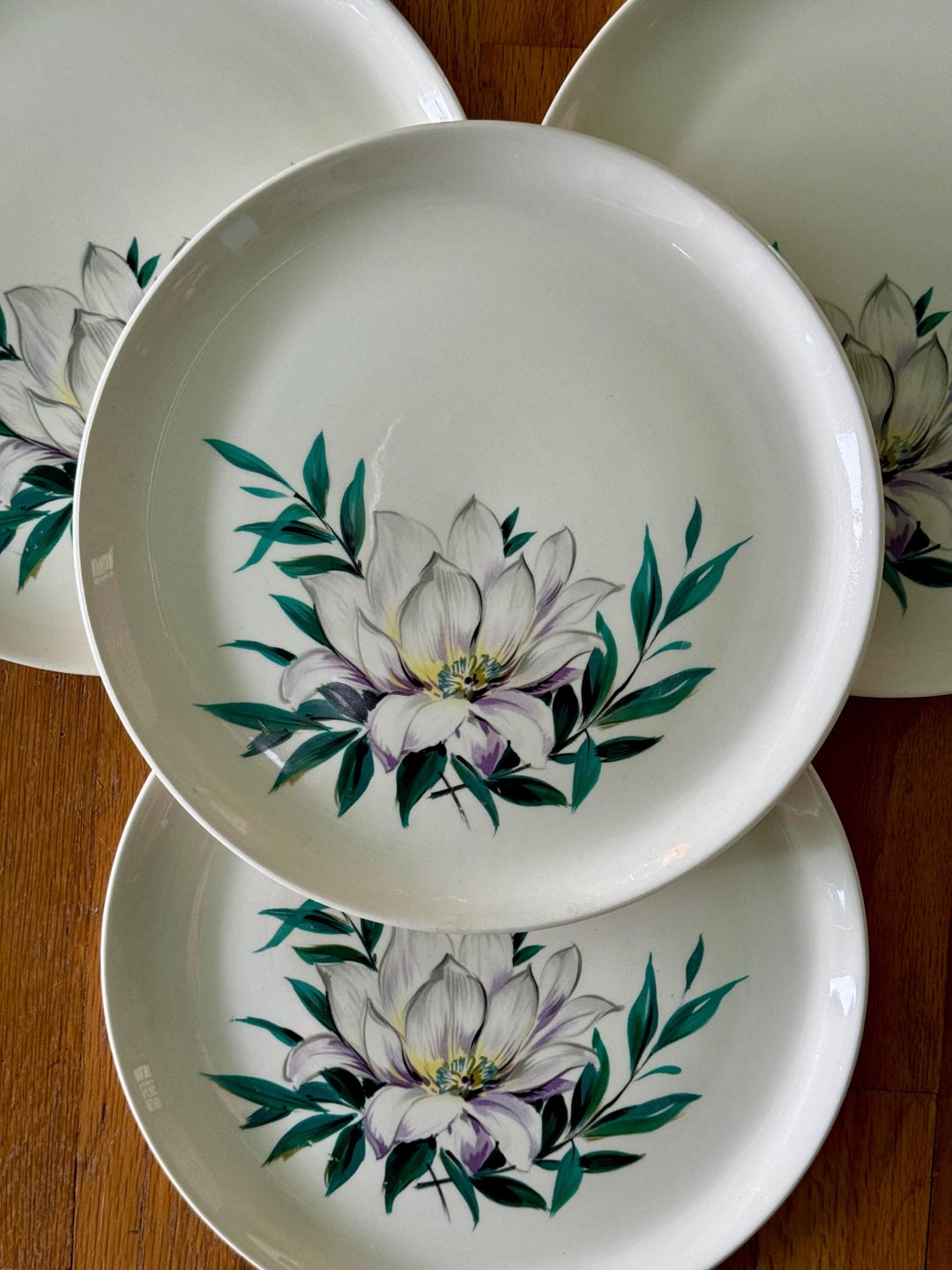 Set of 4 Dinner Plates French Saxon Pond Lily Vintage MCM - Etsy