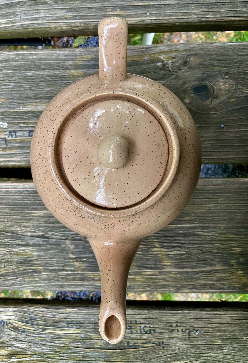 Bauer Speckled Teapot With Lid Monterey Moderne Brown Tan - Etsy