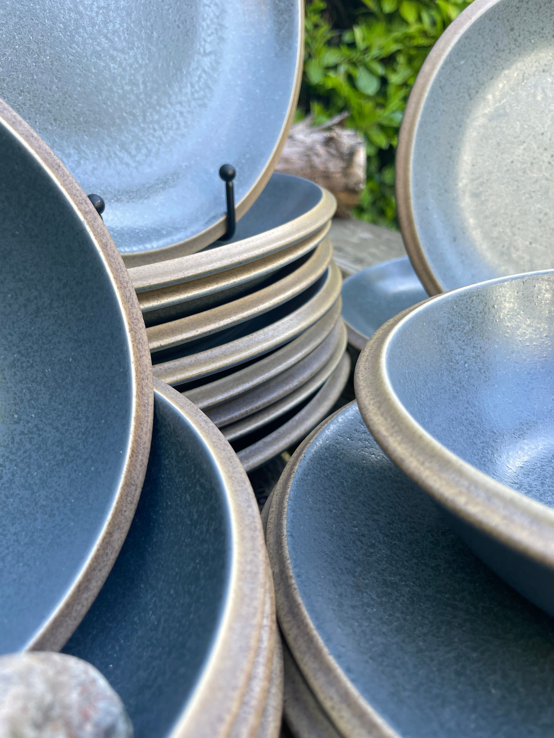 Dansk Santiago Gray Stoneware Dinner Plates Salad Plates Bowls Cup ...