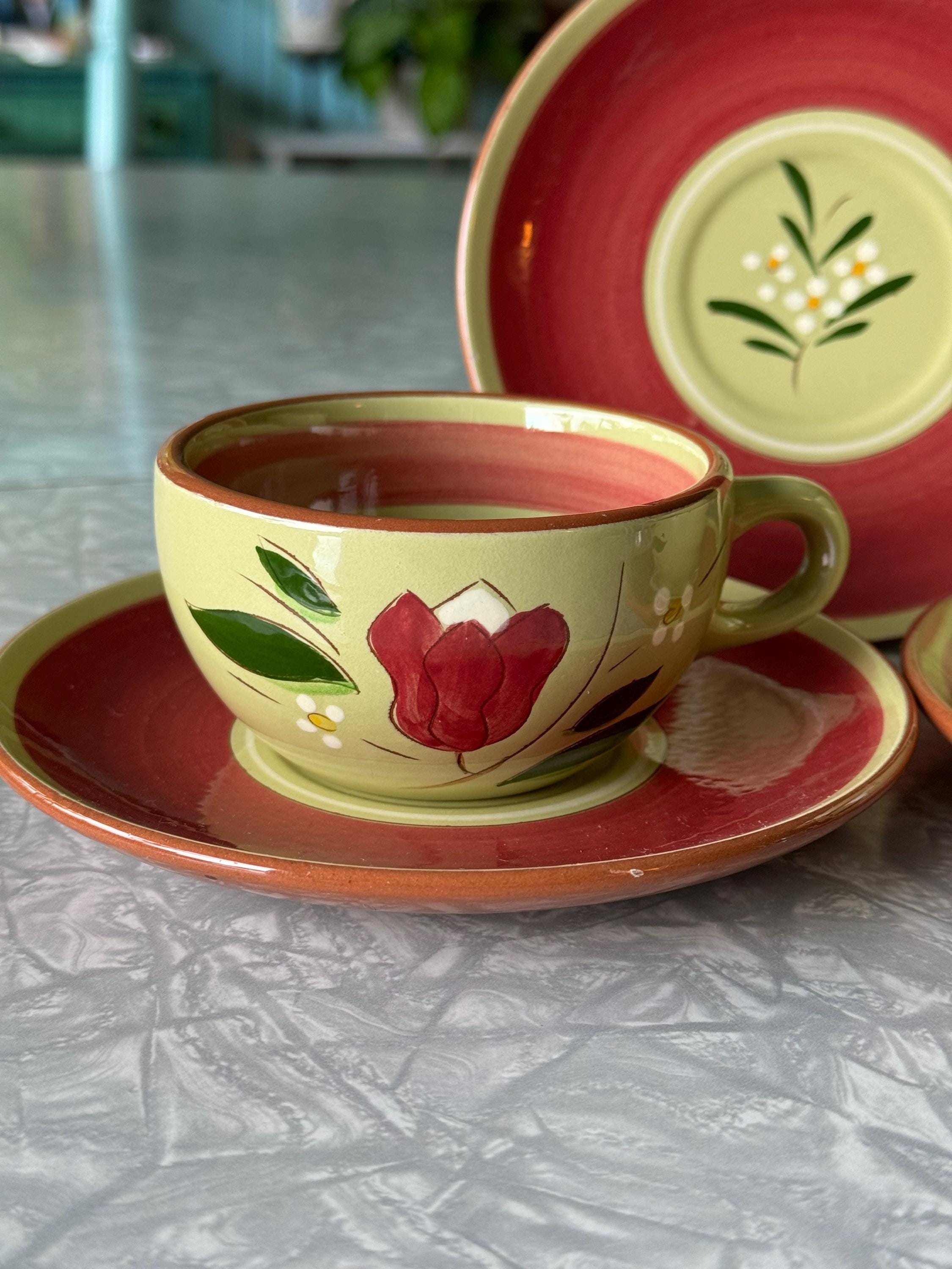 Set of 3 Stangl Magnolia Cups and Saucers MCM 6 Piece Set - Etsy