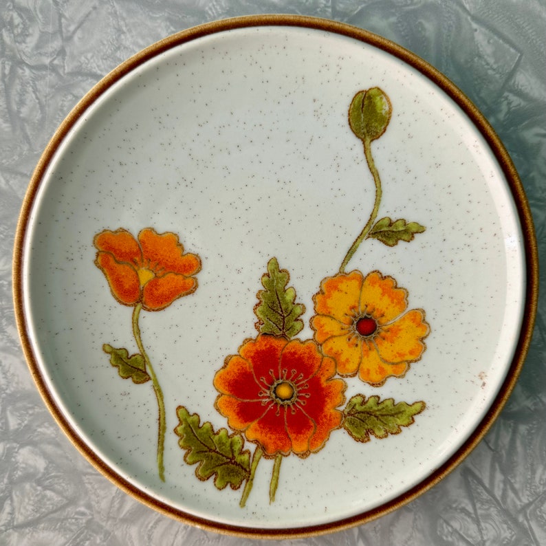 Mikasa California Poppies Dinner and Salad Plates Vintage 1970s Natural ...