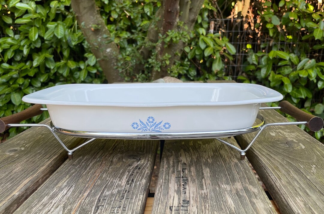 Blue Cornflower Roaster P-21 Corning Ware Vintage MCM With Rack - Etsy