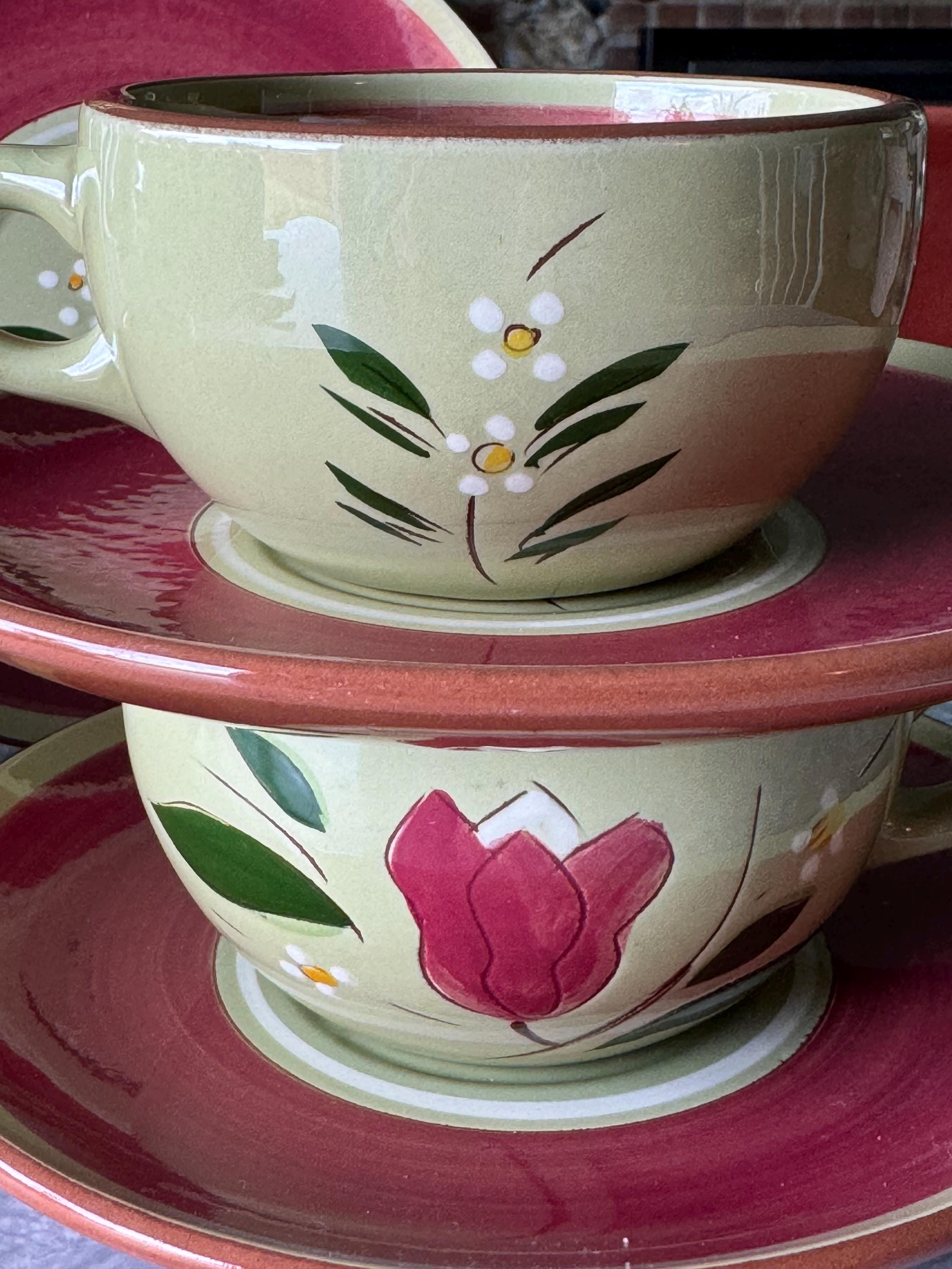 Set of 3 Stangl Magnolia Cups and Saucers MCM 6 Piece Set - Etsy