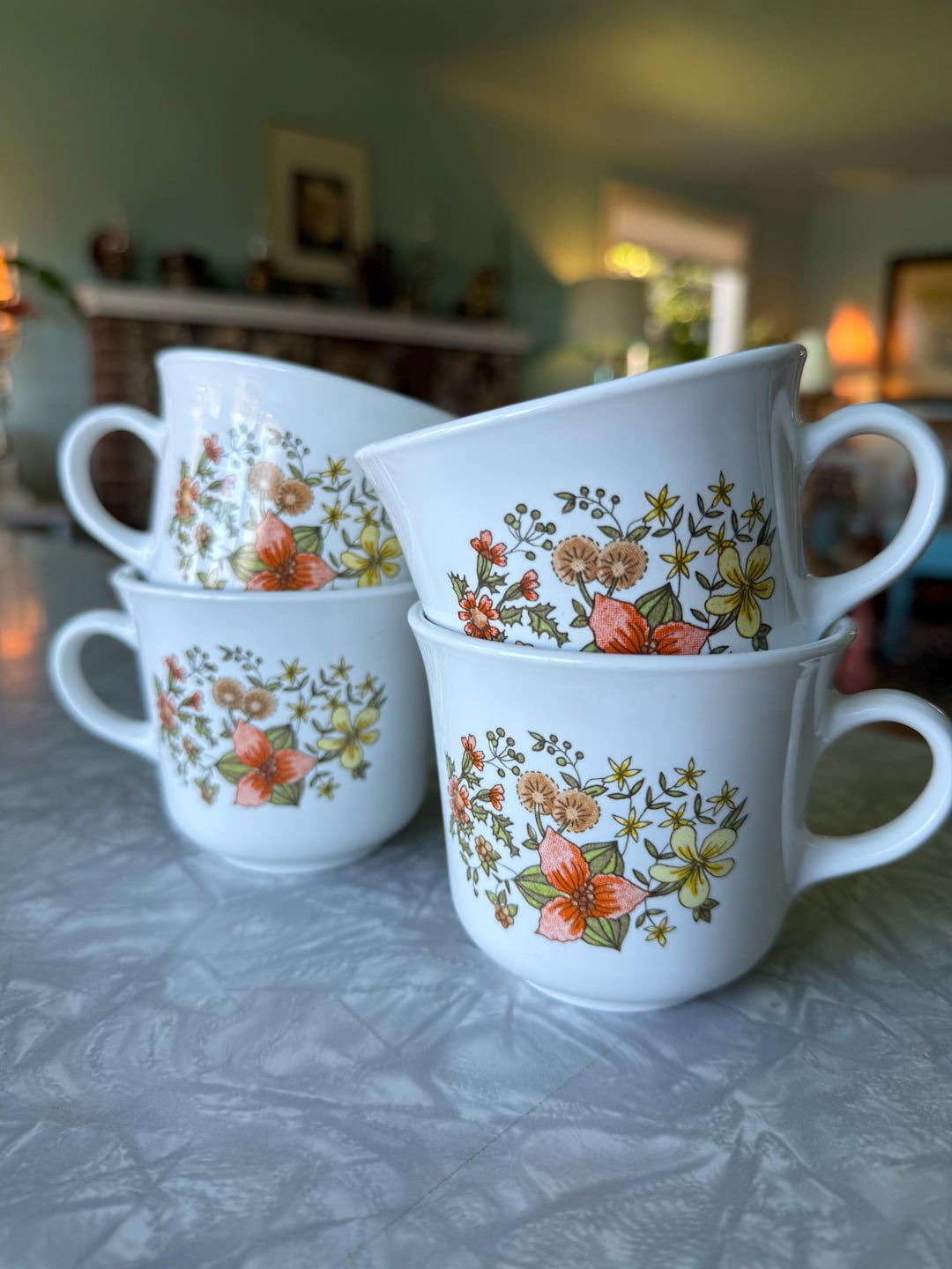 Set of 4 Cups Mugs Corelle Indian Summer Coffee Tea - Etsy
