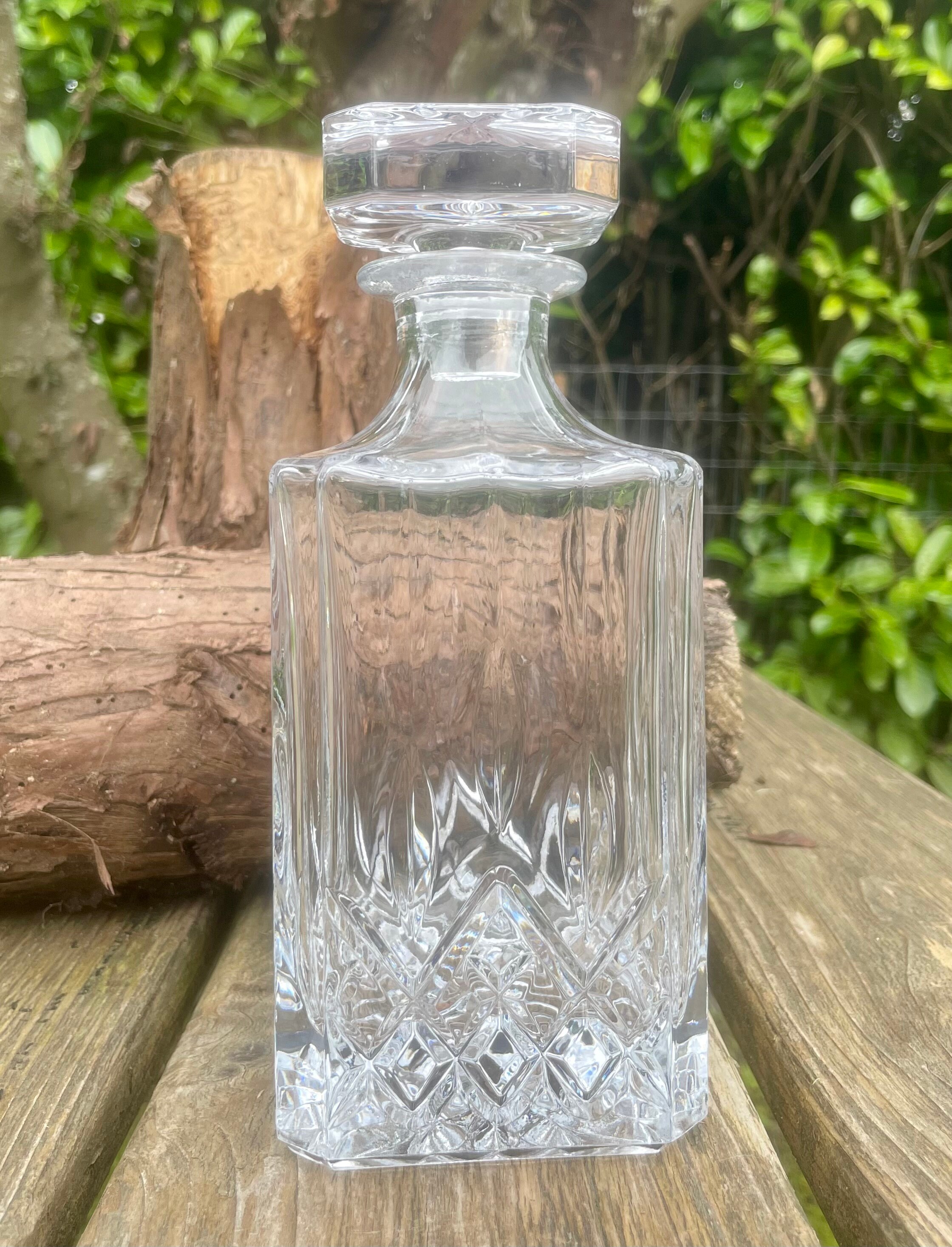 Crystal Whiskey Decanter Vintage Heavy Glass Square Decanter - Etsy