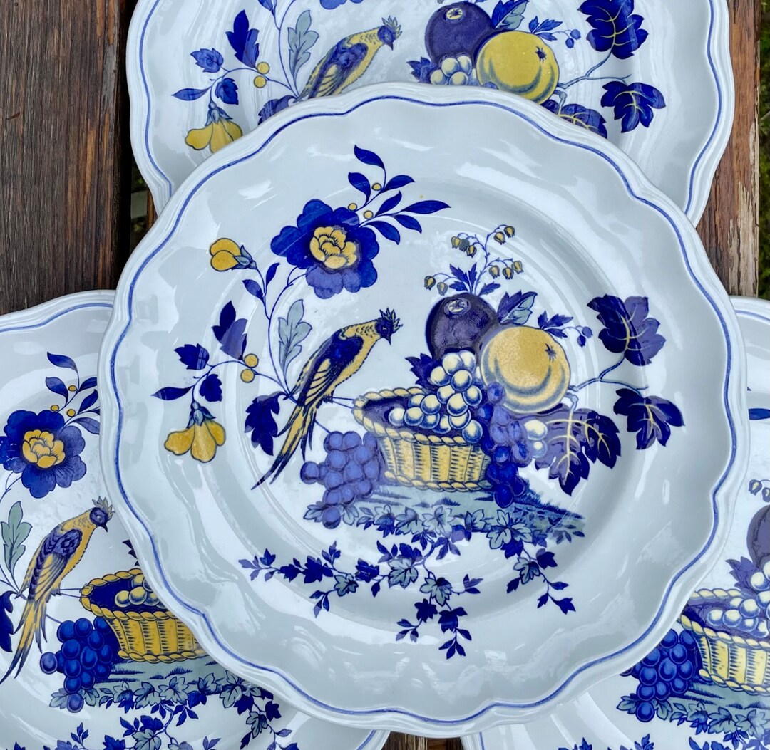 Set of 4 Dinner Plates Spode Bluebird - Etsy