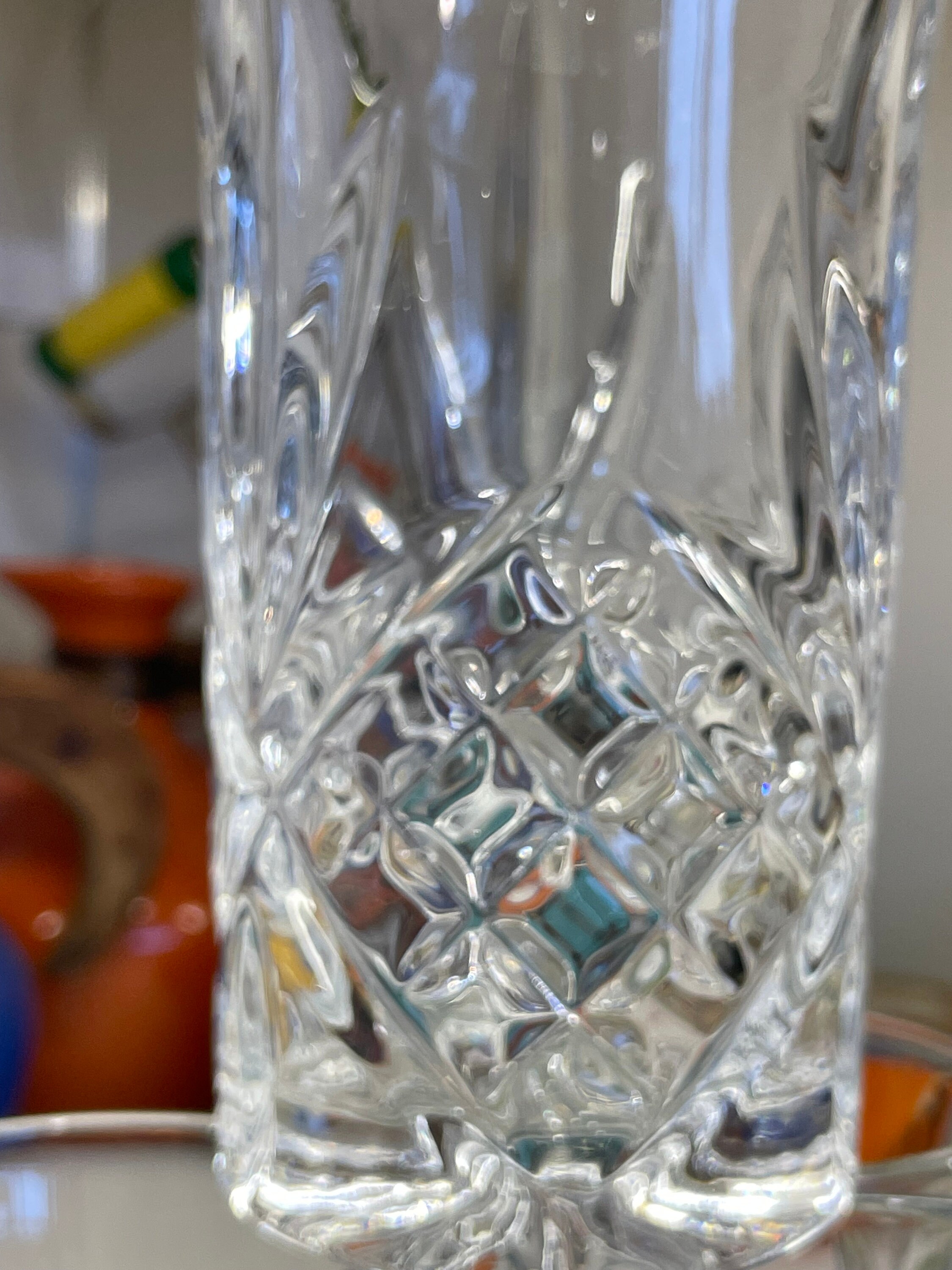 Set of 4 Godinger Crystal Highball Glasses Fan Leaf Design - Etsy