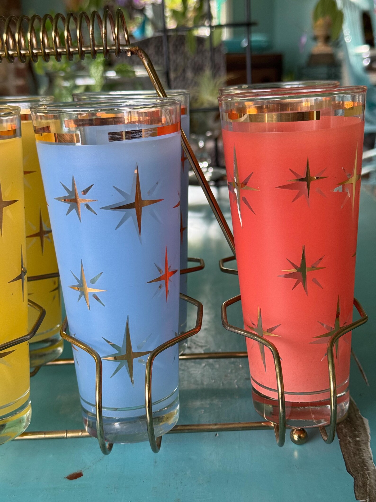 Bartlett Collins Atomic North Star Set of 8 Highballs Frosted Pastels ...