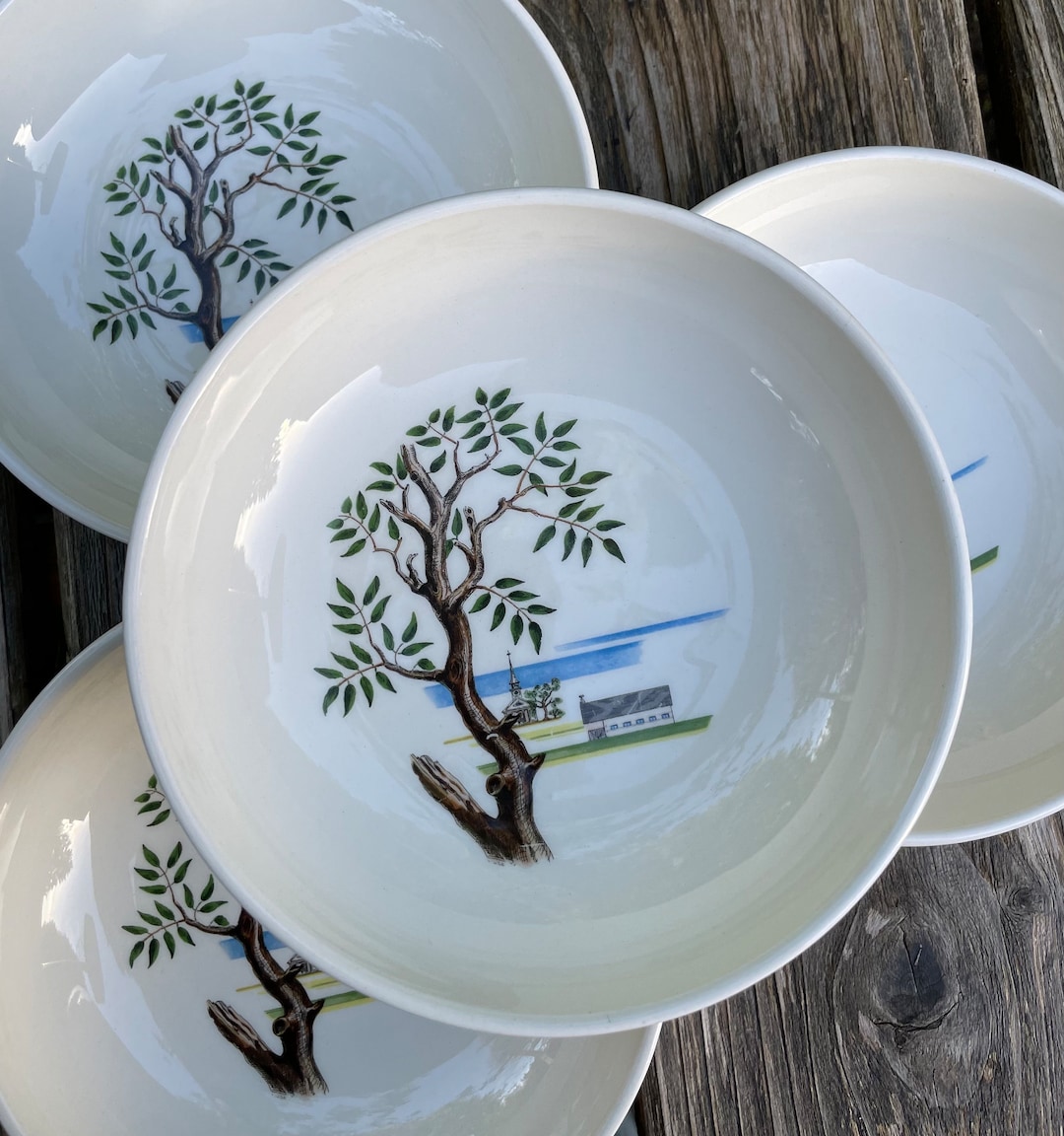 Set Of4 Cereal Bowls Santa Anita Ware “early Americana” Modern ...