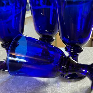 Set of 4 Libbey Cobalt Blue Vintage Goblets - Etsy