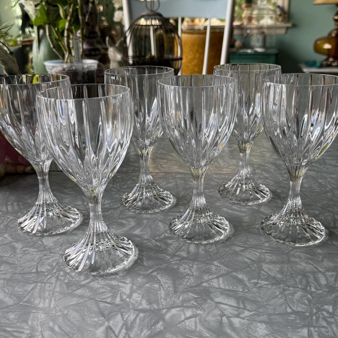 Set of 6 Mikasa Park Lane Crystal Water Goblet Wine Glasses - Etsy