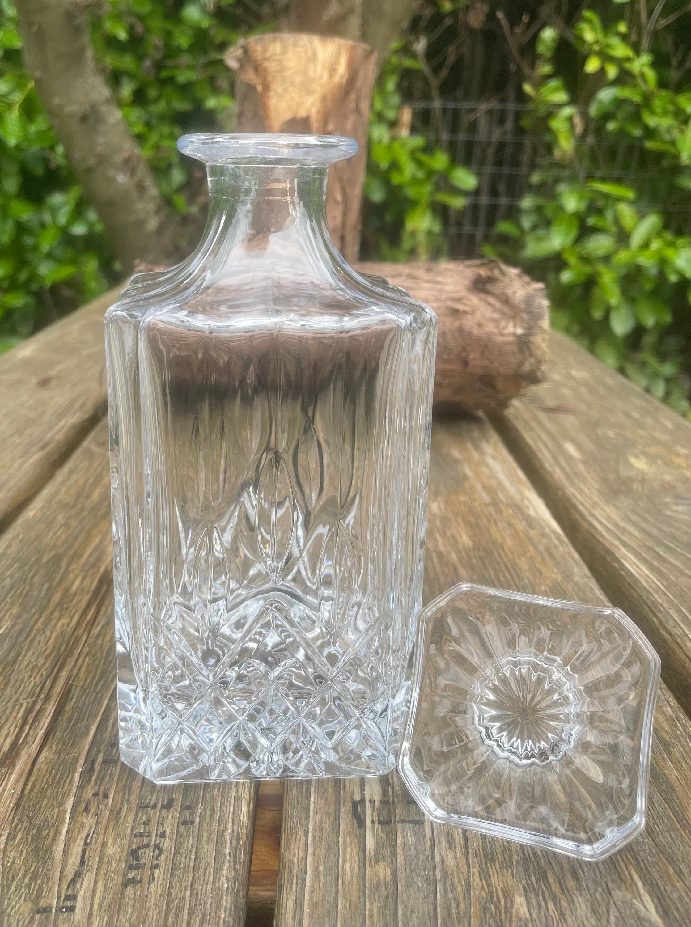 Crystal Whiskey Decanter Vintage Heavy Glass Square Decanter - Etsy