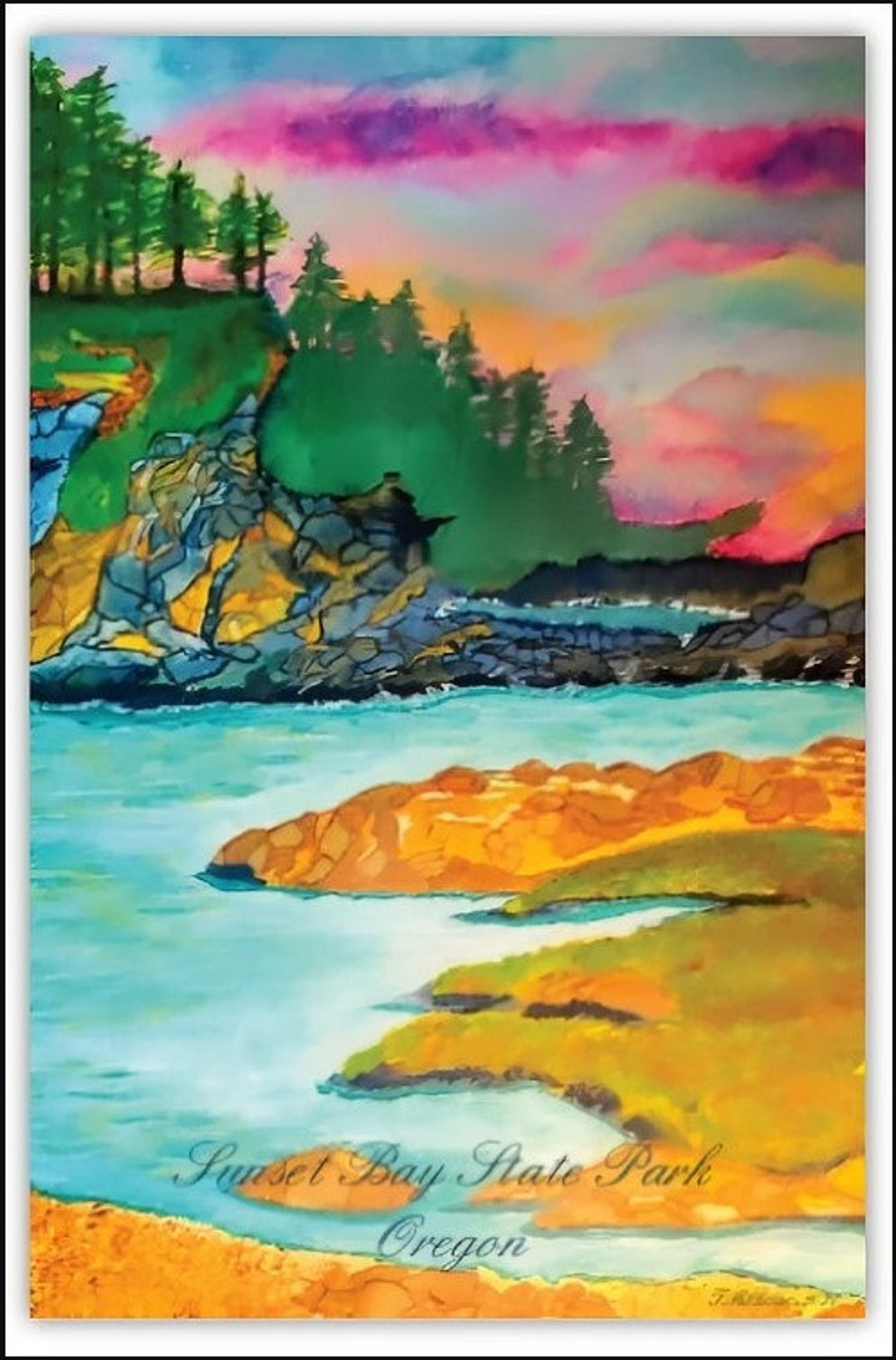 Sunset Bay Oregon Print - Etsy