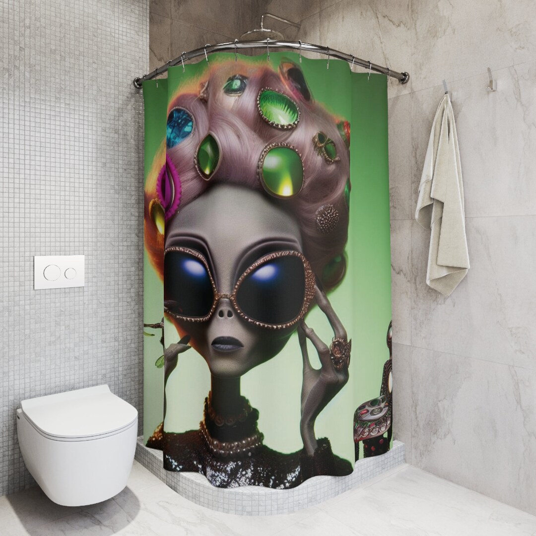 Alien Shower Curtain the Interstellar Icon Alien Couture - Etsy