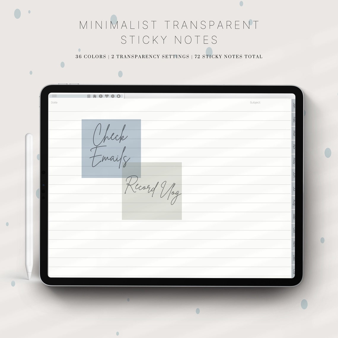 Digital Sticky Notes, Neutral Tones, Instant Digital Download ...