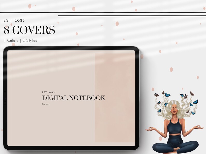 Neutral Digital Notebook Covers, Goodnotes, Notability, Notes Covers ...