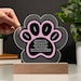 Dogs Paw Print Acrylic Plaque With LED Option, Gifts for Dog Lover ...