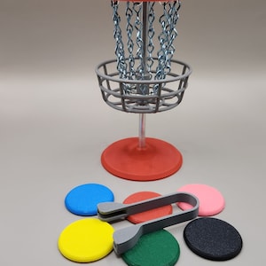 Mini Disc Golf Desk Game 3D Printed Mini Frisbee Table Top Disc Golf ...