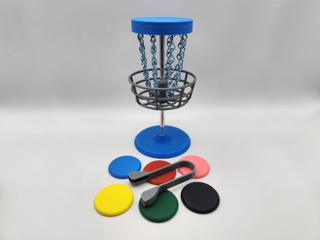 Mini Disc Golf Desk Game 3D Printed Mini Frisbee Table Top Disc Golf ...