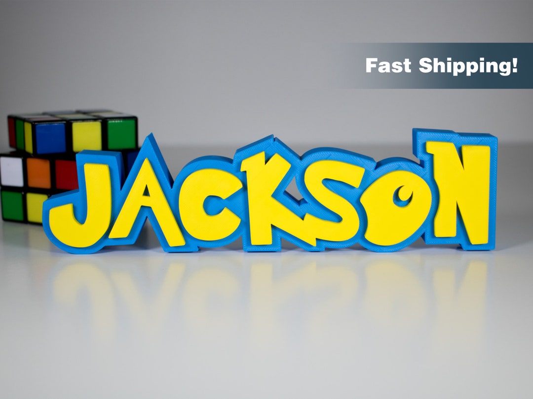 Custom Pokemon Style Name Plate Birthday Gamer Desk - Etsy