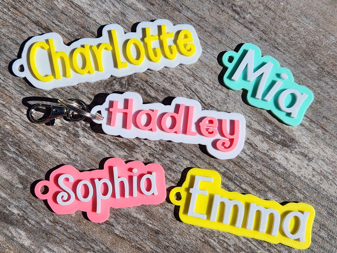 Personalized Keychain - Custom Color and Text - Bag Tag - Key Ring ...