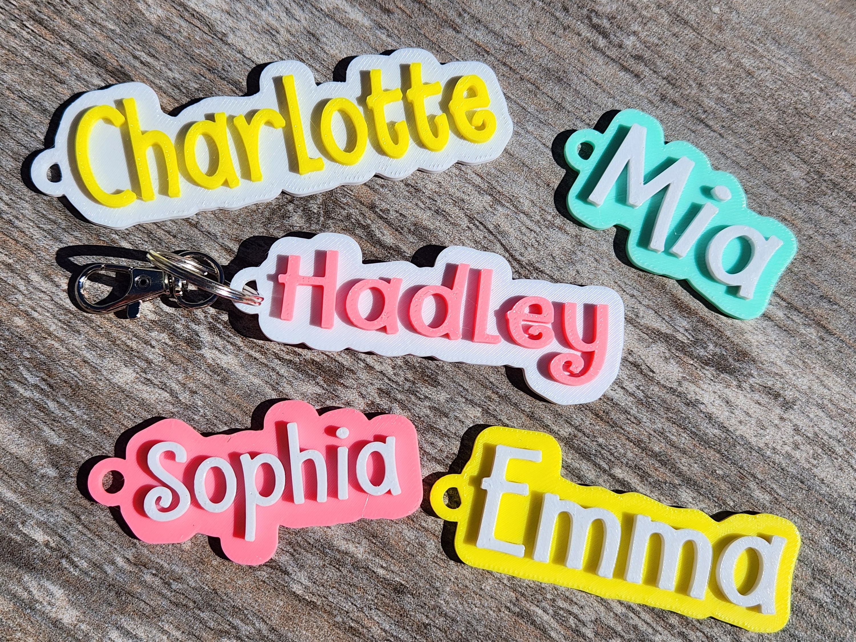Personalized Keychain Custom Color and Text Bag Tag Key Ring Name Tag ...