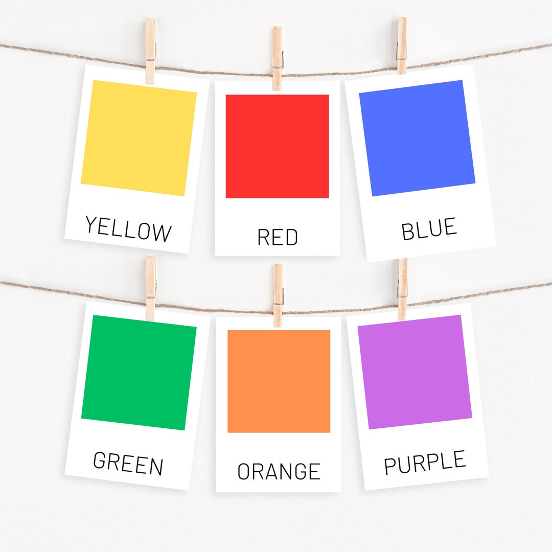 Colors Flashcards Colours Flash Cards Educational Cards - Etsy
