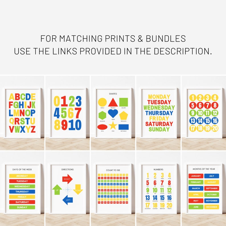 Numbers Printable, Educational Posters, Classroom Decor Elementary, Ten ...