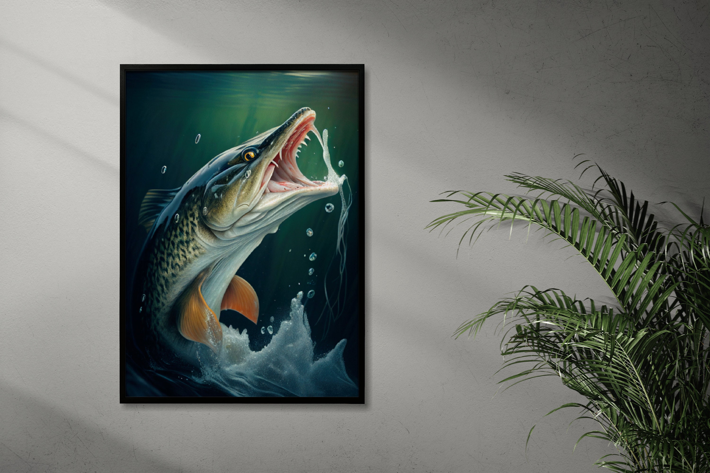 Mad Musky Jumping Out of Water - Etsy