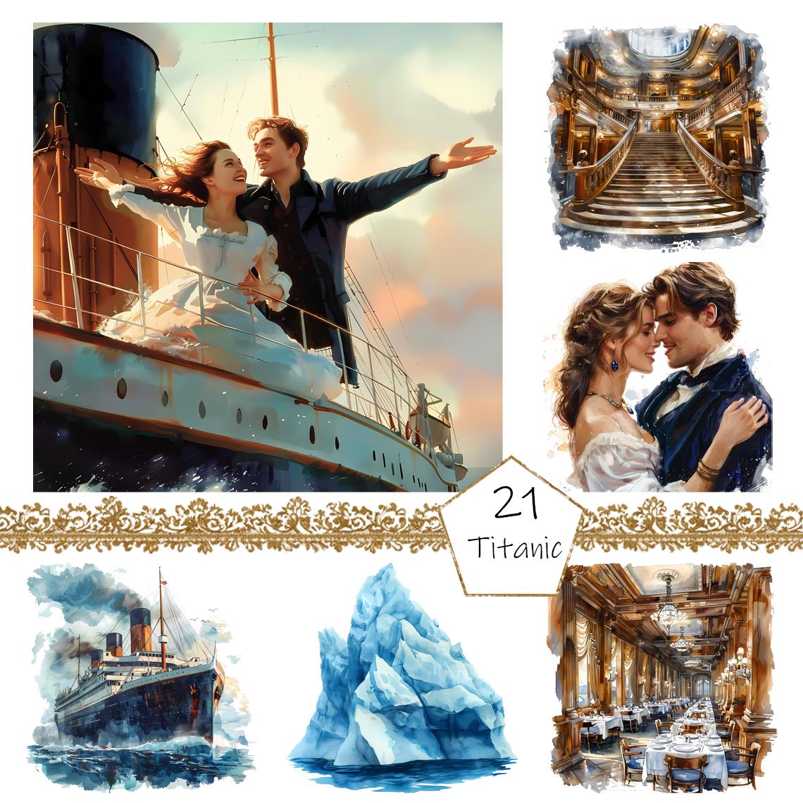 Watercolor Titanic Clipart, 21 PNG Titanic Clip Art, Commercial Use ...