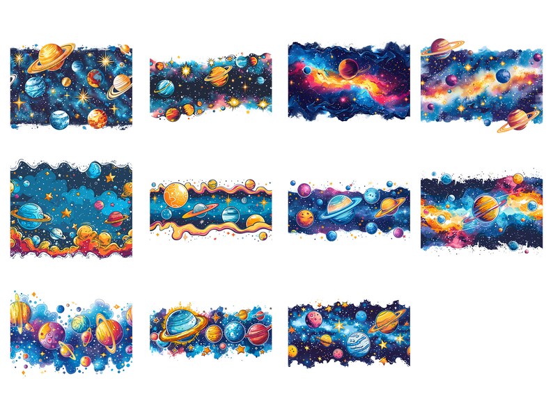 Watercolor Galaxy Borders Clipart, 30 PNG Galaxy Borders Clip Art ...