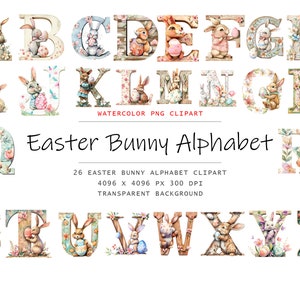 Easter Bunny Alphabet, Letters Png, Alphabet Png, Instant Download for ...