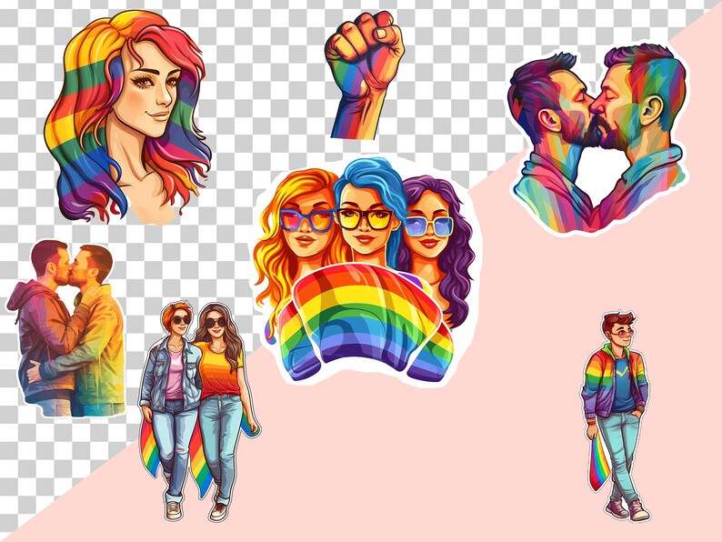 LGBTQ Pride Clipart, Watercolor Rainbow Flag, Pride Day Parade, Lgbt ...