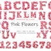 Watercolor Floral Pink Alphabet Clipart , Floral Alphabet, Transparent ...