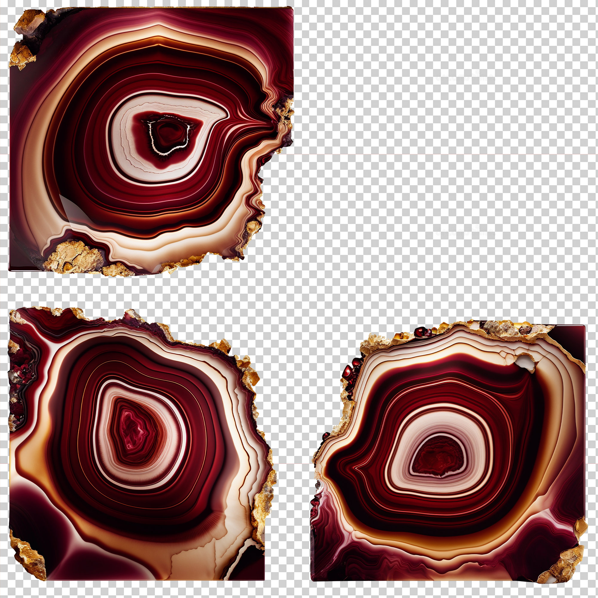 Red and Gold Agate Cliparts, Red Agate Borders Clipart, Geode PNG ...