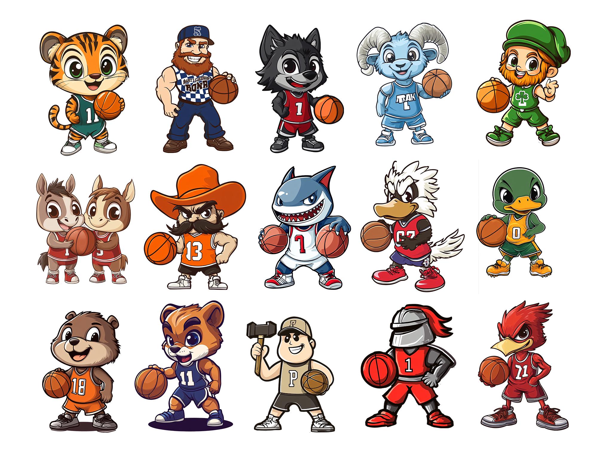 Mascots for Men's Basketball College Clipart, 63 PNG Mascot Basketball ...