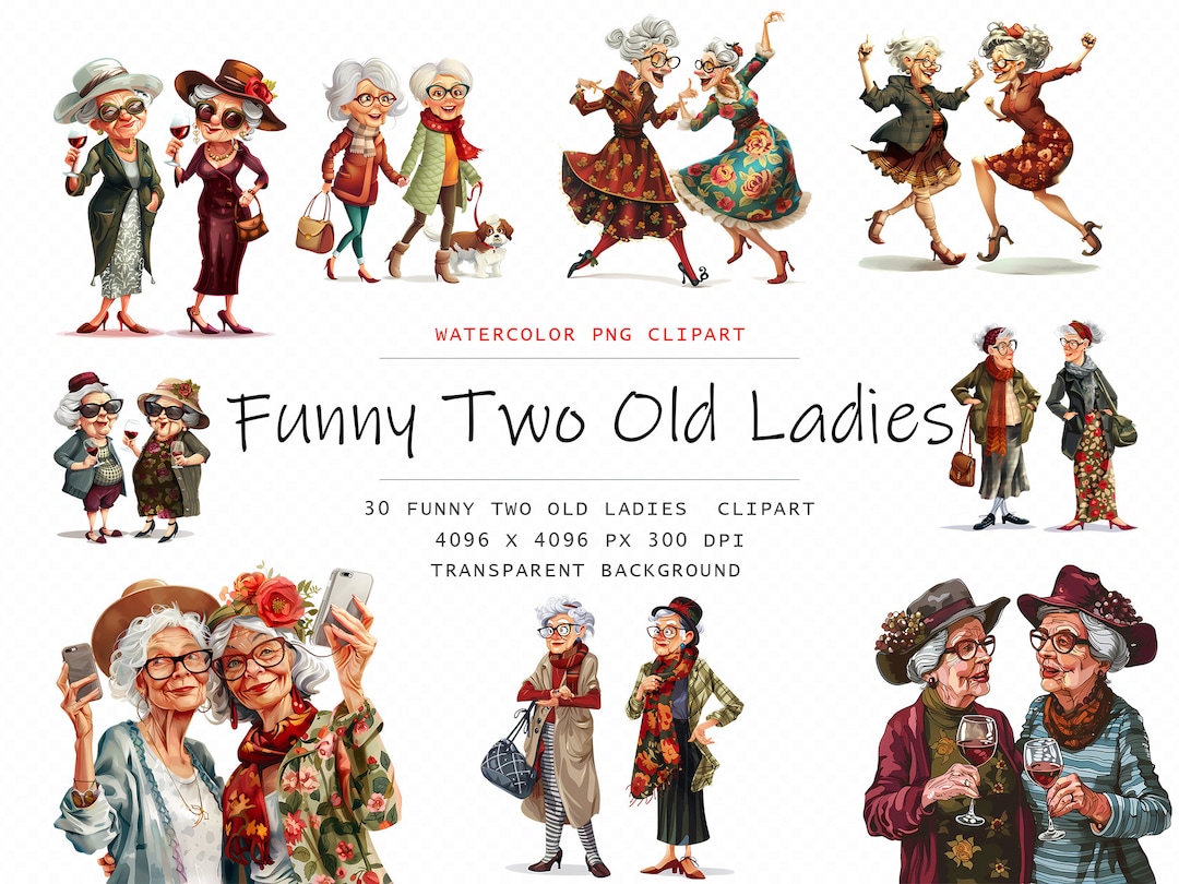 Clipart Funny Old Ladies, Crazy Old Ladies, Old Ladies Png, Download ...