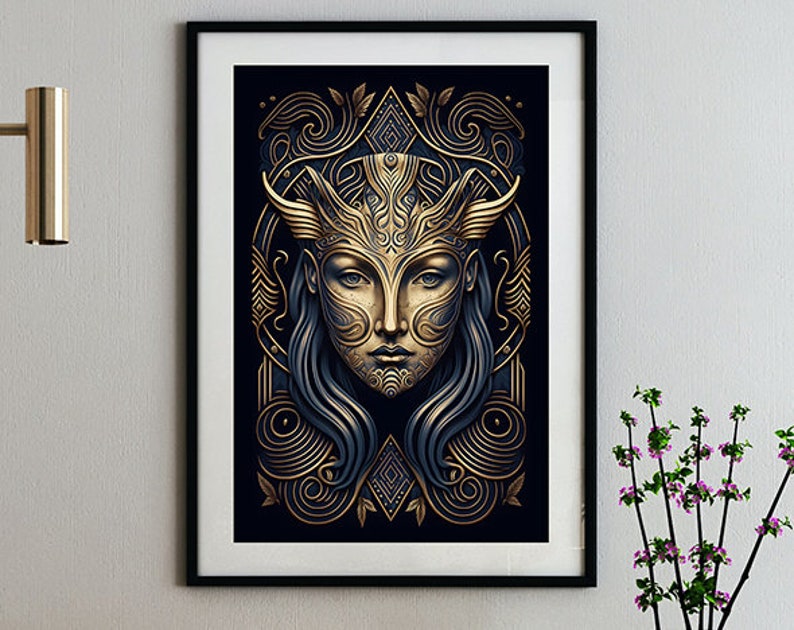 Viking God Print, Norse Mythology Art Print,home Wall Art, Digital ...