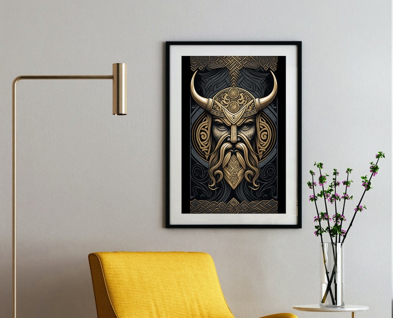 Viking God Print, Norse Mythology Art Print,home Wall Art, Digital ...