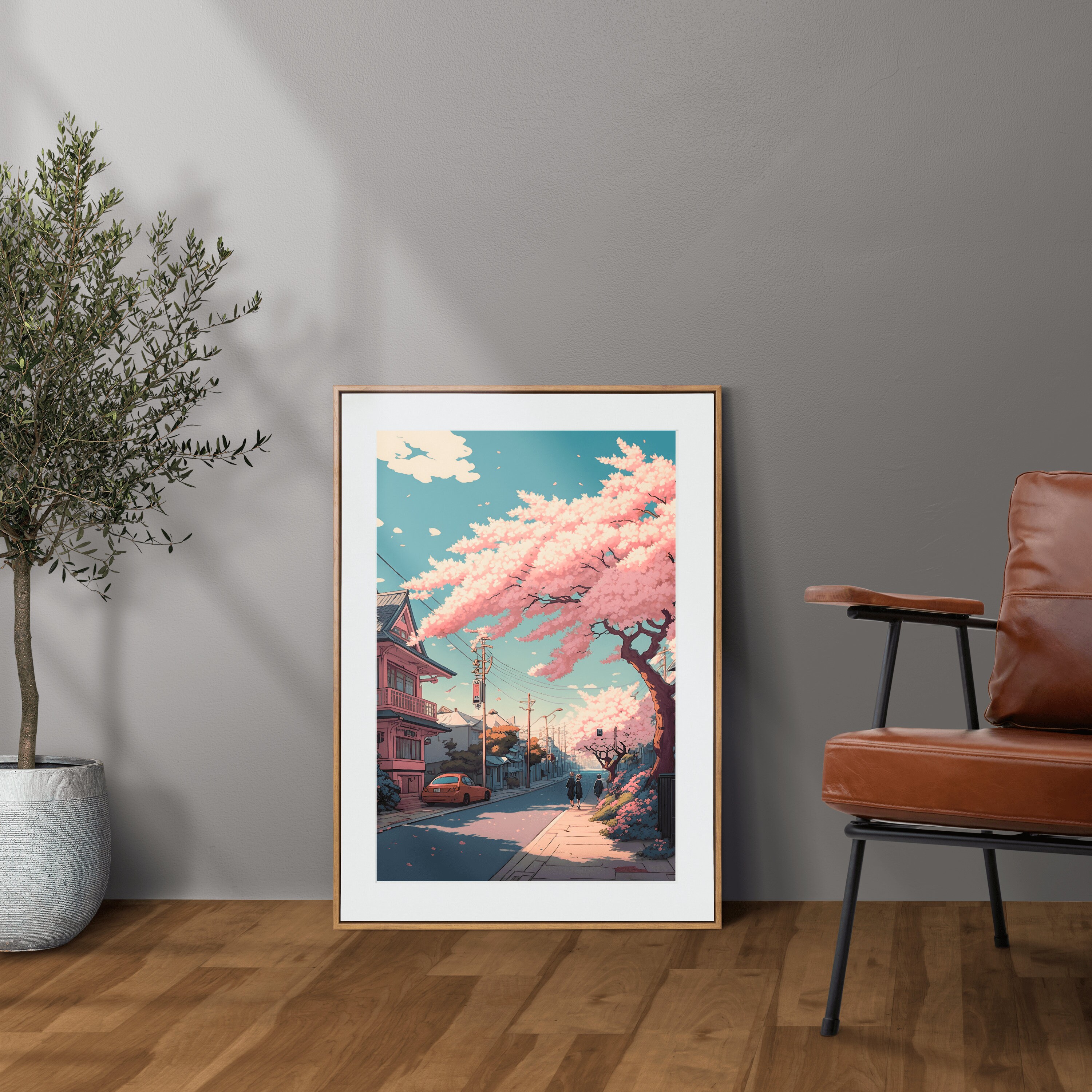 Cherry Blossom Print Japanese Lofi Anime Poster Sakura Tree - Etsy