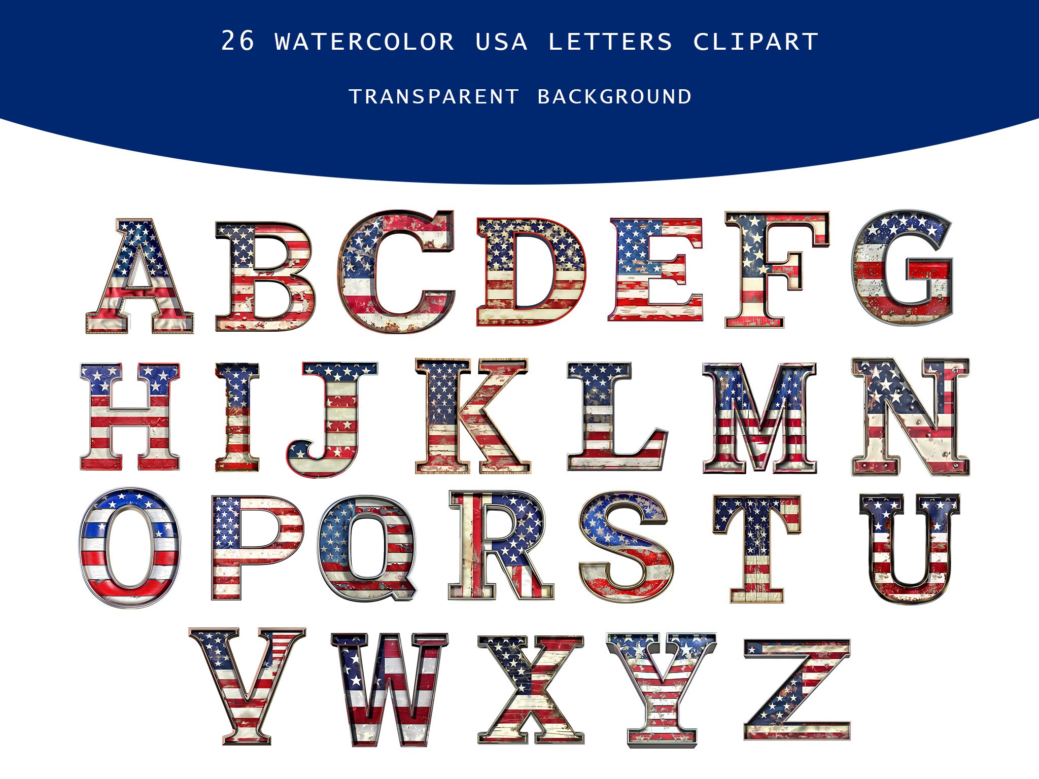 USA Alphabet, Letters Png, Alphabet Png, Instant Download for ...