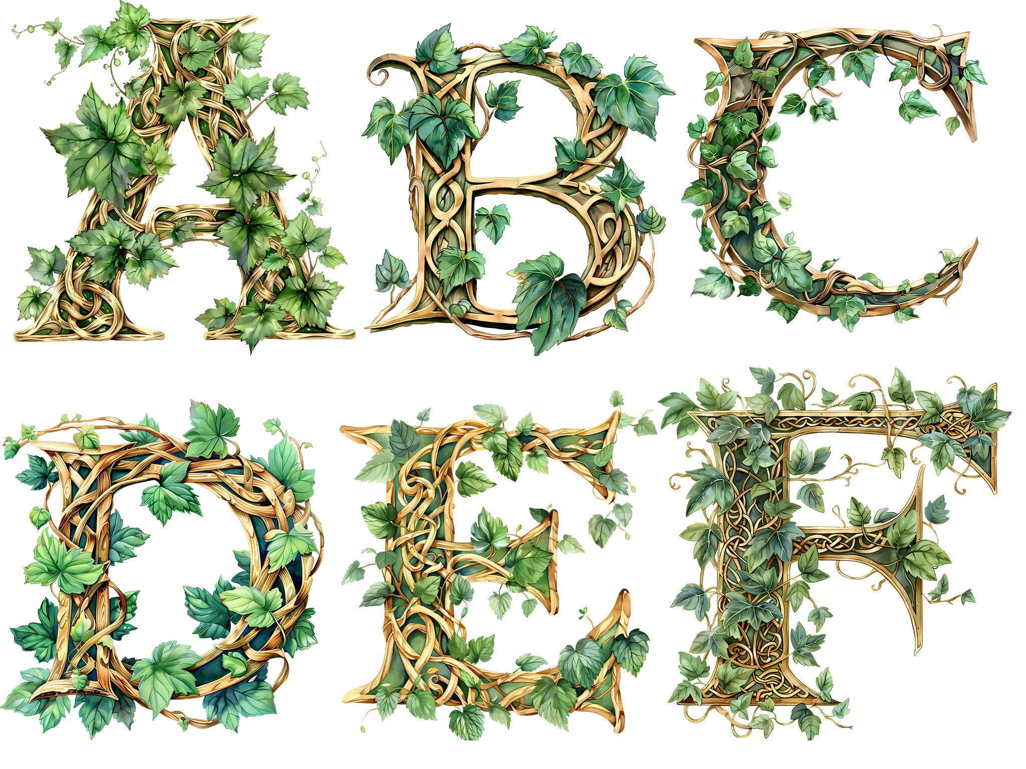 Celtic Alphabet Clipart, Letters Png, Alphabet Png, Instant Download ...
