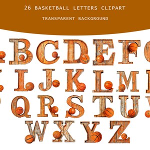 Watercolor Basketball Alphabet Clipart , Basketball Alphabet ...