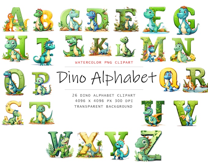 Dinosaur Letters PNG Dinosaur Alphabet Individual Letters Clipart ...