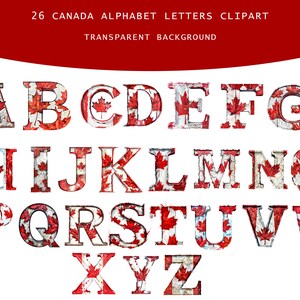 Watercolor Canada Alphabet, Letters Png, Alphabet Png, Instant Download ...