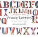 France Alphabet Clipart, 26 PNG France Clip Art, Watercolor France ...